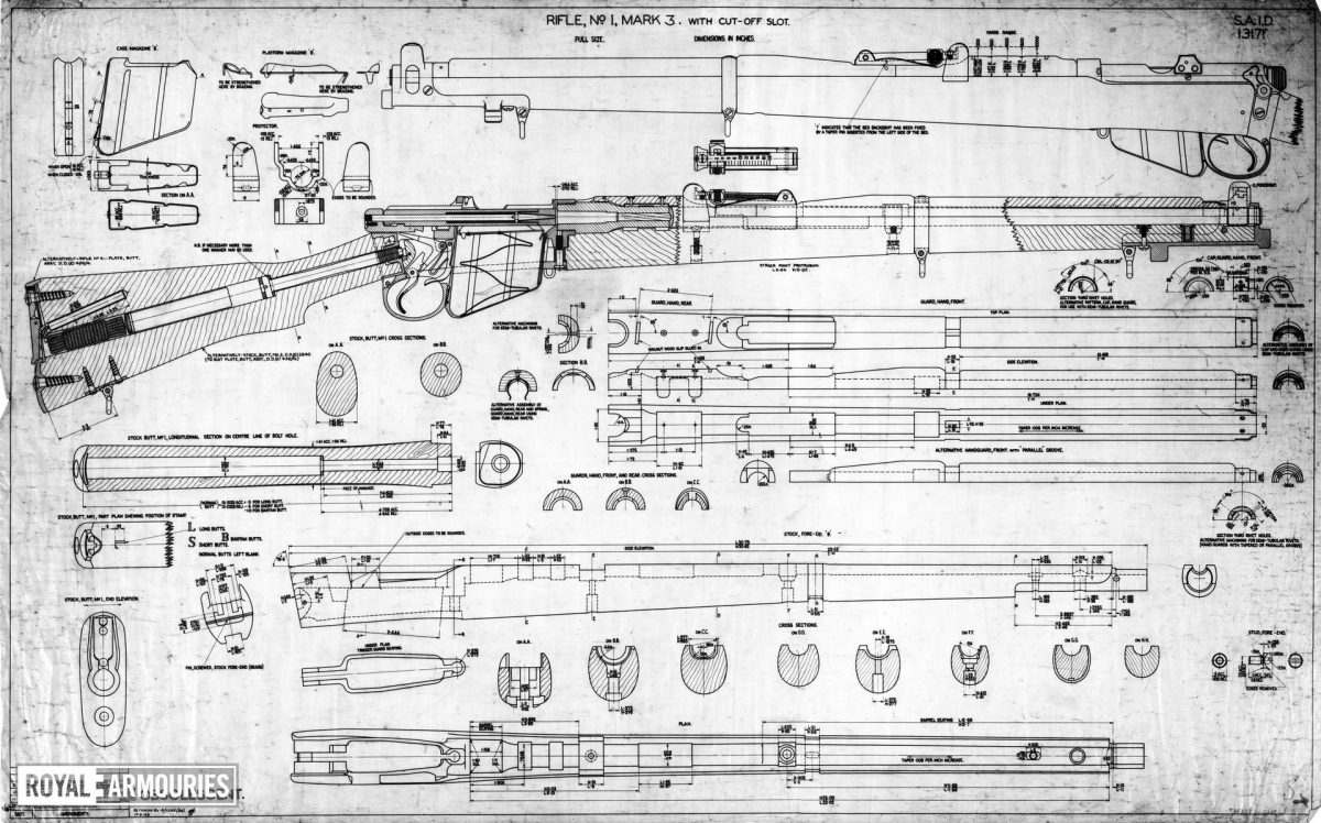SMLE Lee Enfield No.1 Mk3 Blueprints and Dimensions | KommandoPost.com ...