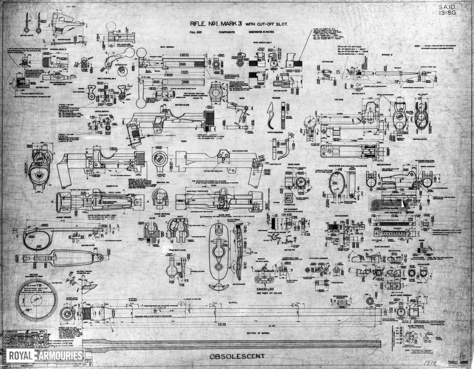 SMLE Lee Enfield No.1 Mk3 Blueprints and Dimensions | KommandoPost.com ...